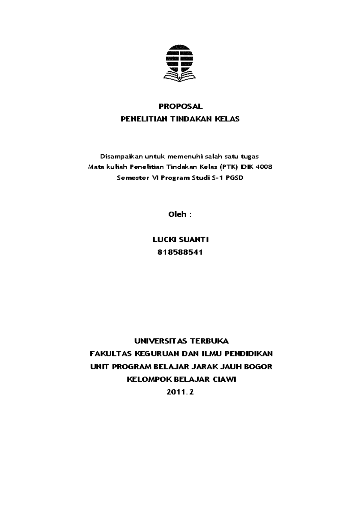 Proposal PTK: Upaya Meningkatkan Prestasi Belajar Melalui Model ...