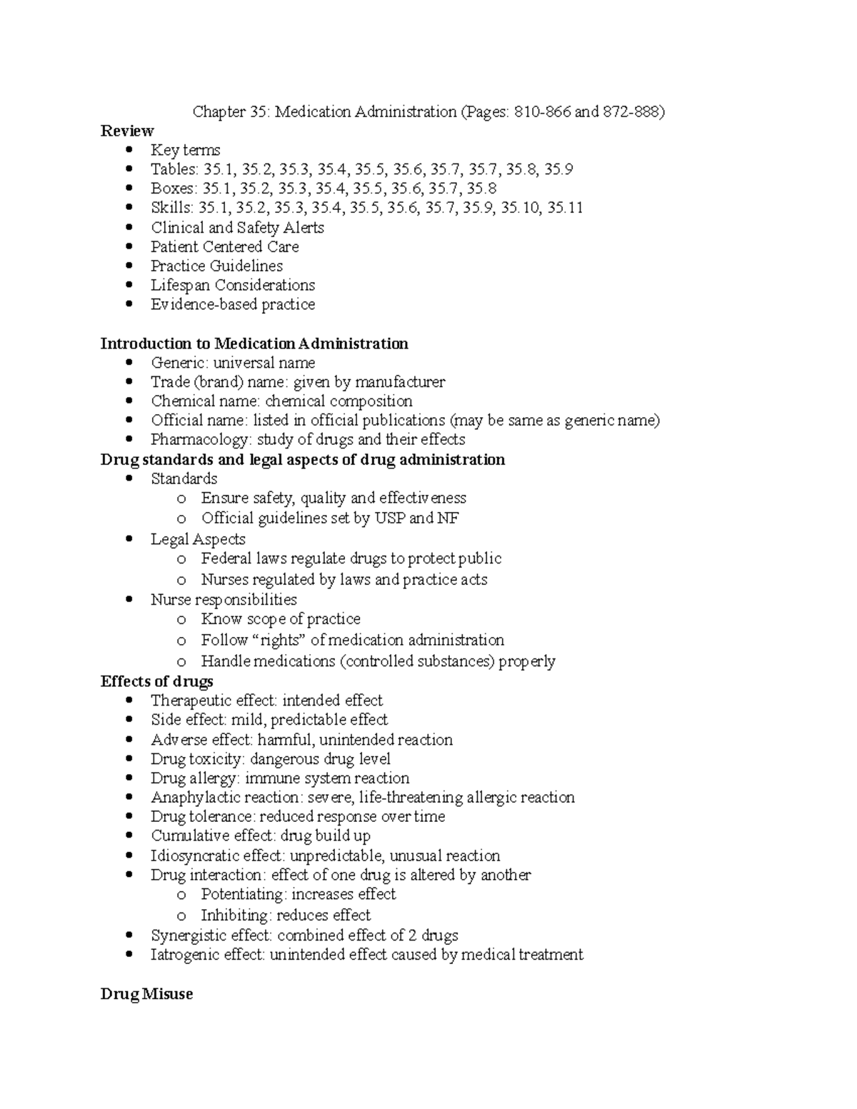 Chapter 35: Comprehensive Review of Medication Administration (NUR 101 ...