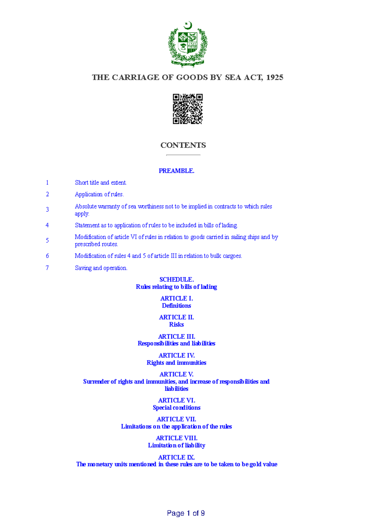 12 Carriage of Goods by Sea 29092022 123401 pm - THE CARRIAGE OF GOODS ...