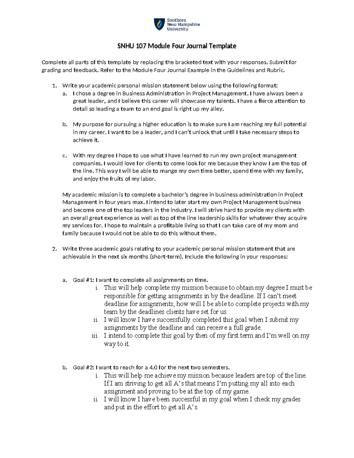 Module Four Journal - Submit for grading and feedback. Refer to the ...