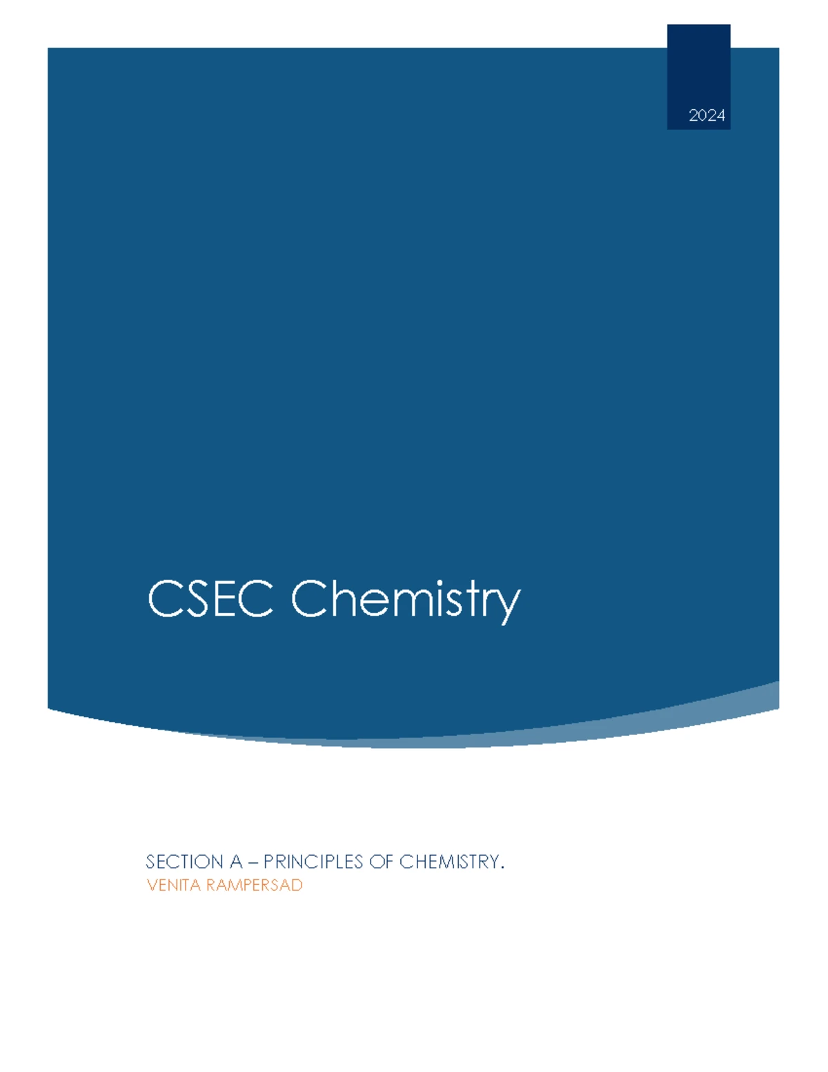 CSEC Chemistry 2024 - Principles of Matter: States & Changes - Studocu