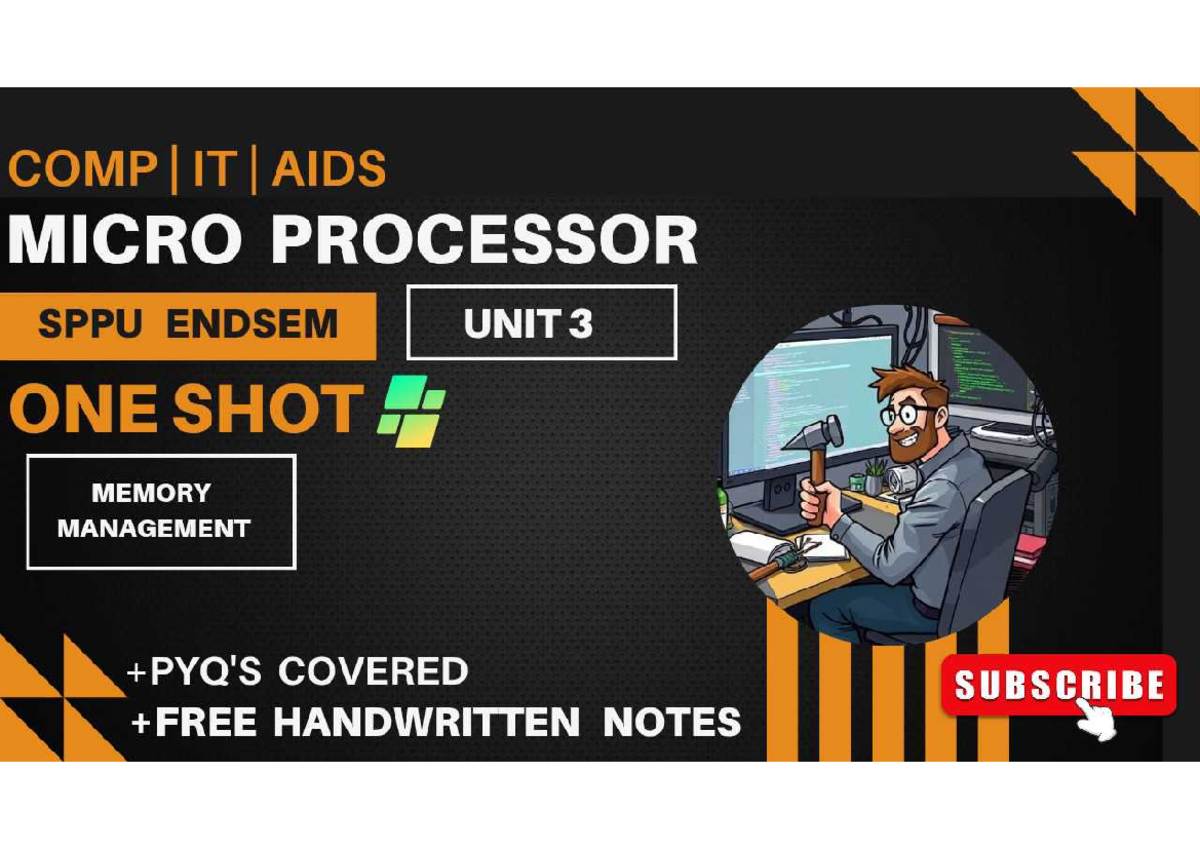 COMP IT AIDS MICROPROCESSOR SPPU ENDSEM UNIT 3 MEMORY MANAGEMENT NOTES ...