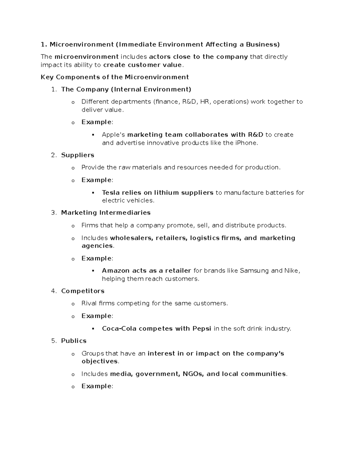 Chapter 3 Notes: Microenvironment & Macroenvironment in Business - Studocu