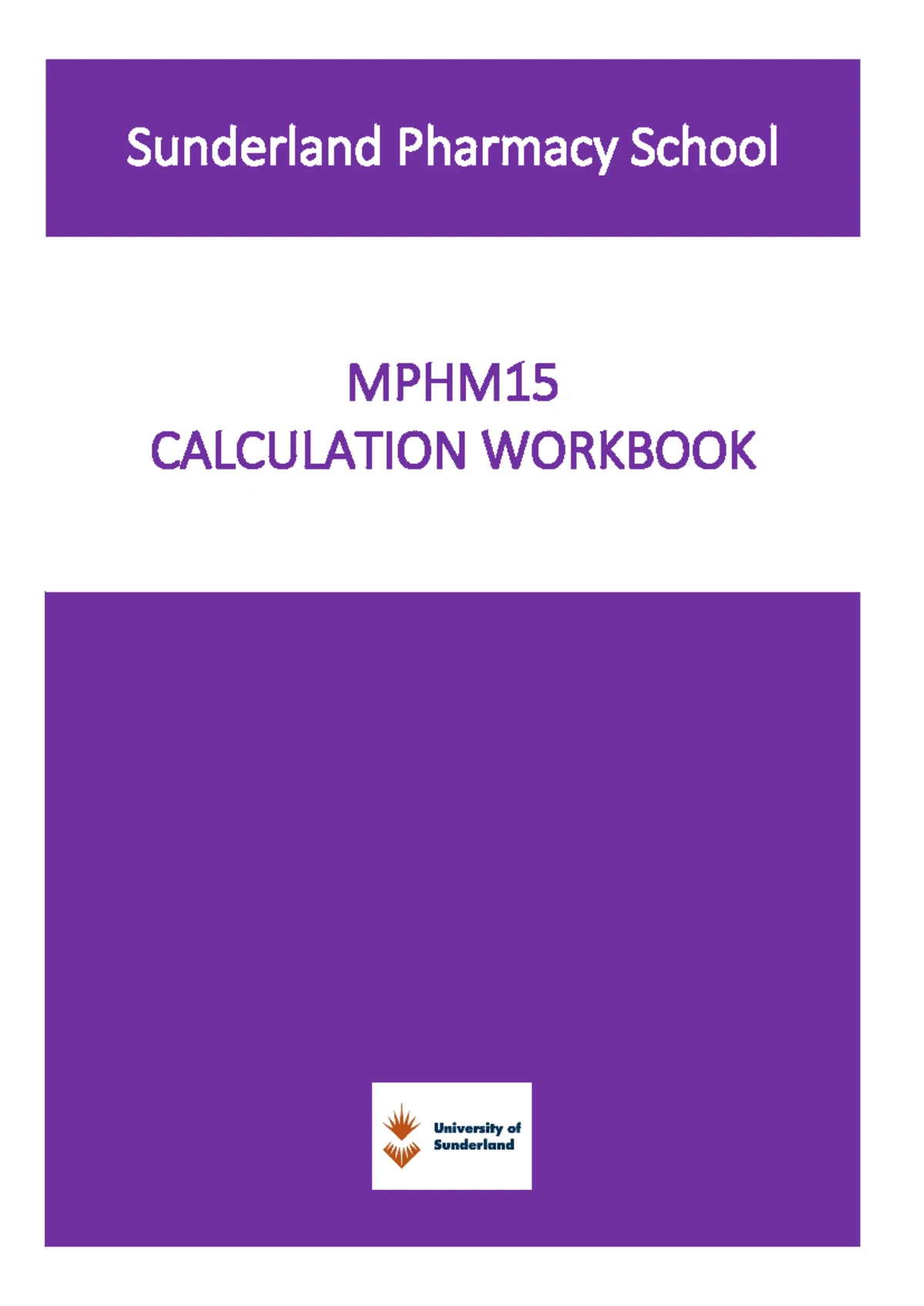 Numeracy Workbook 2021 22 - Sunderland Pharmacy School MPHM1 5 ...