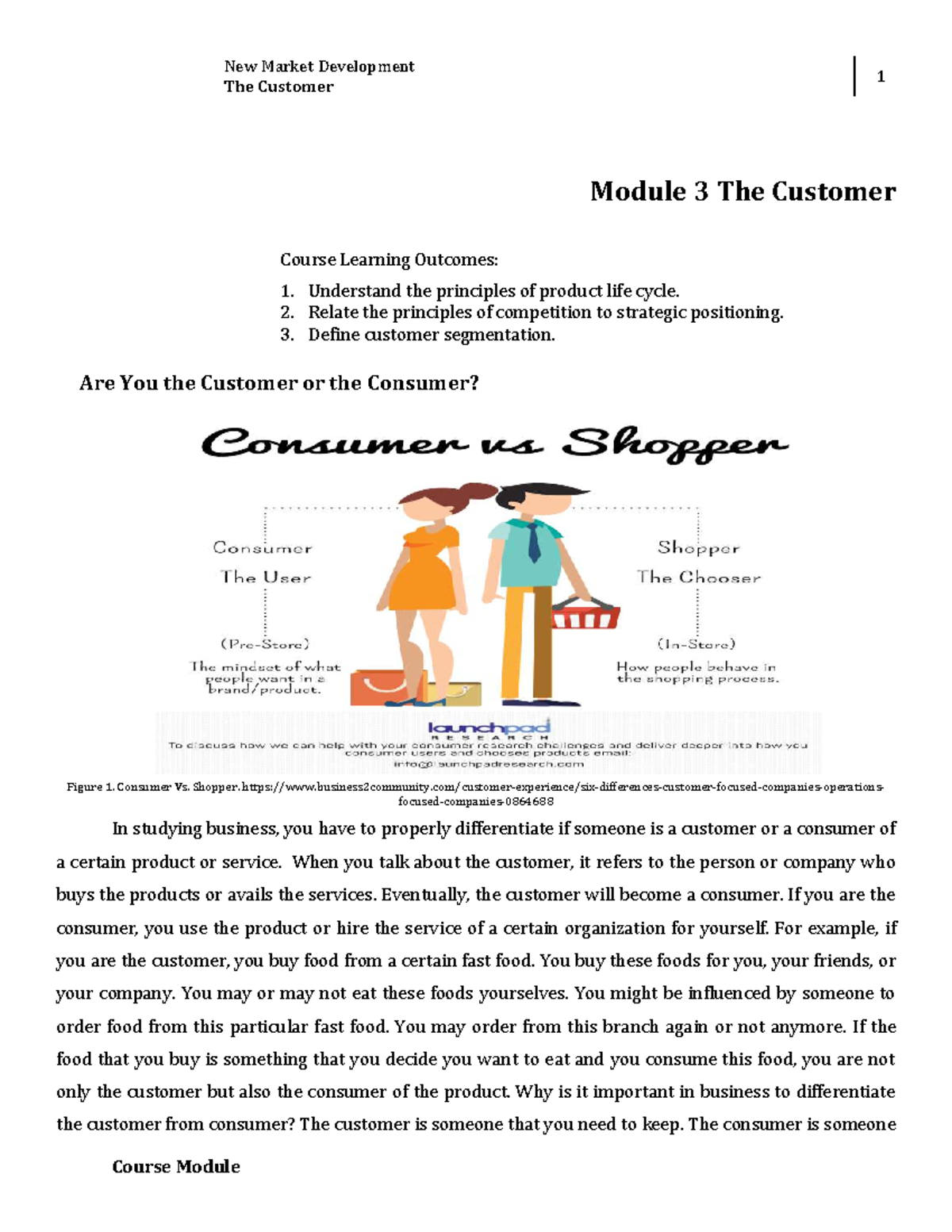 New Market Development: Understanding the Customer (Module 3) - Studocu