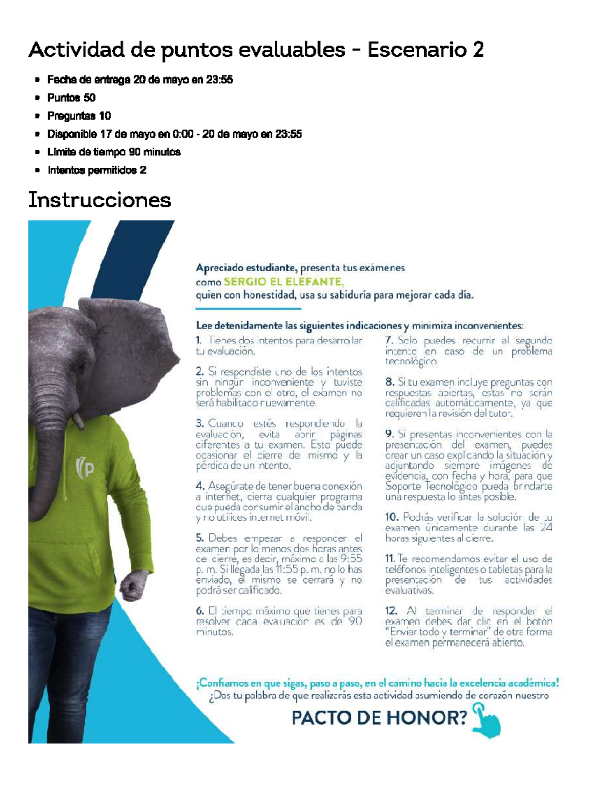 Evaluación Escenario 2: Instrucciones y Preguntas Clave para el Examen ...