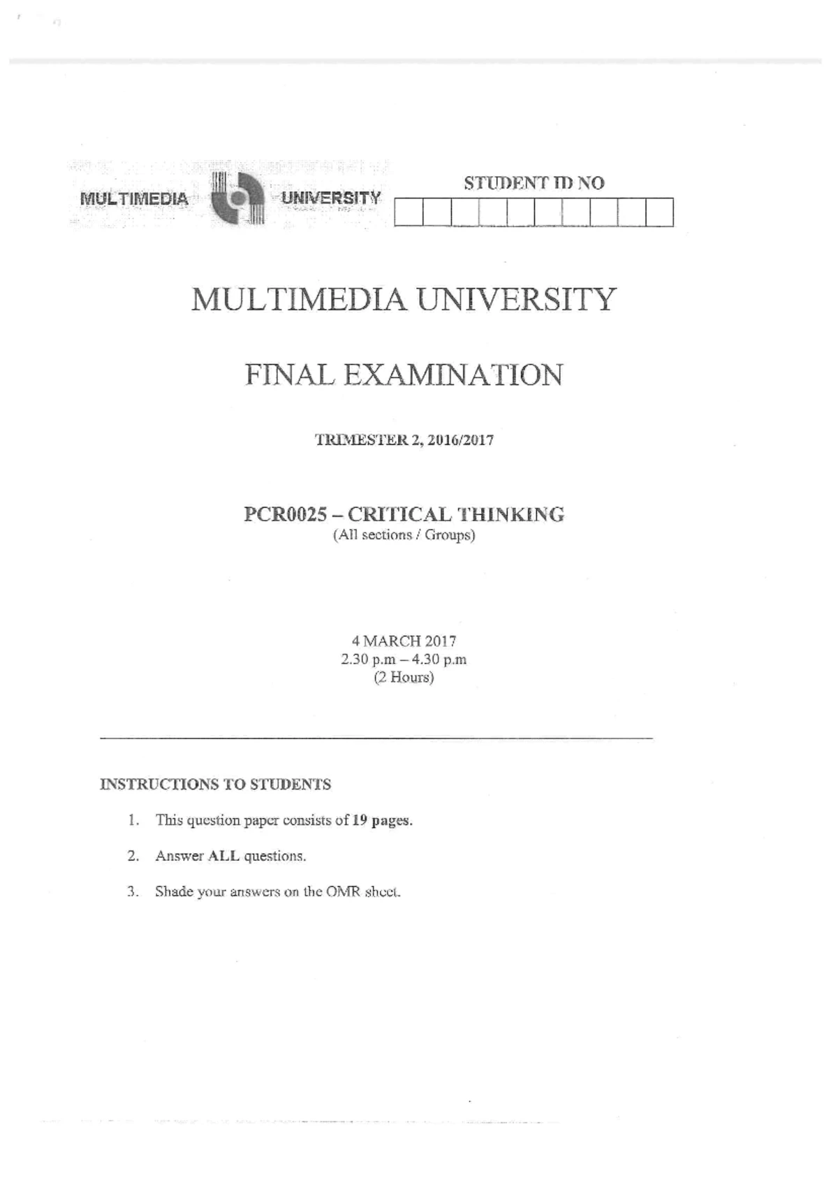 Academic Calendar 2025 - Multimedia University (MMU) Session - Studocu