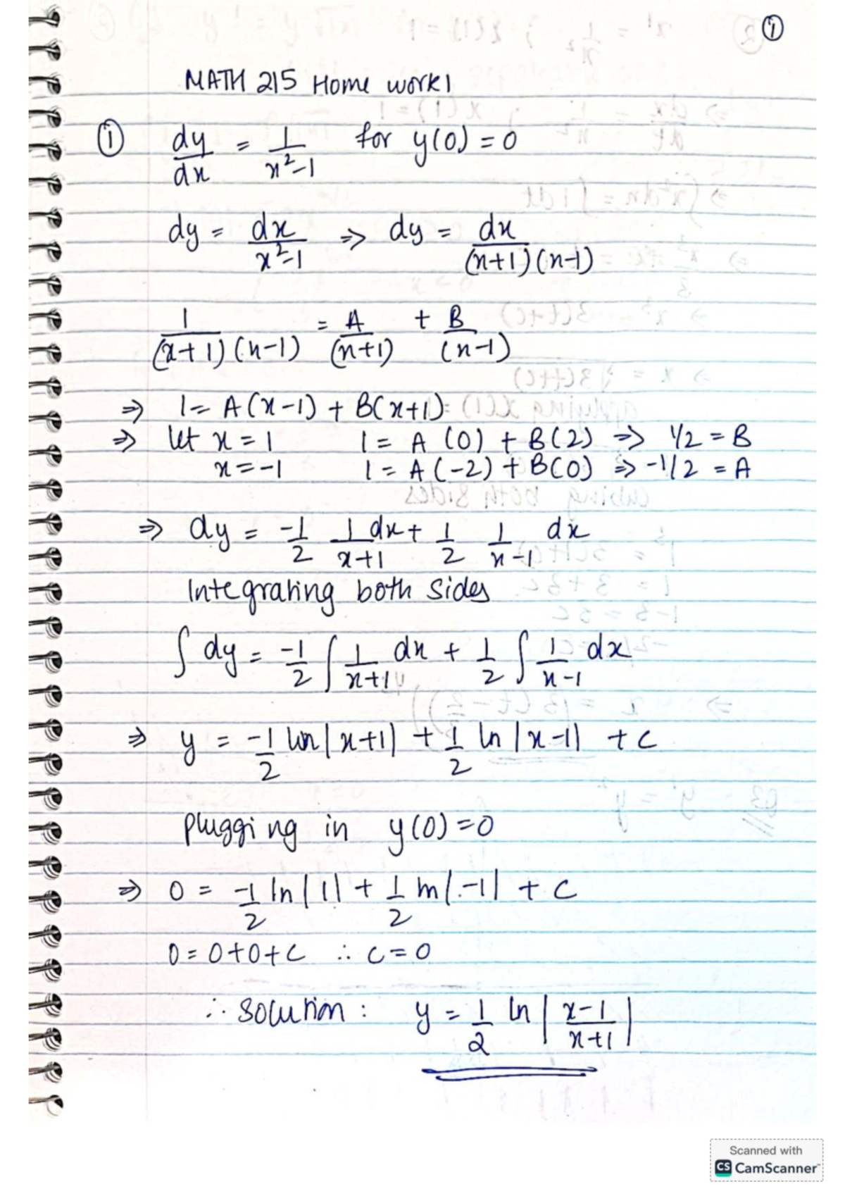 MATH 215 Homework 1 Solutions and Integrations - Studocu