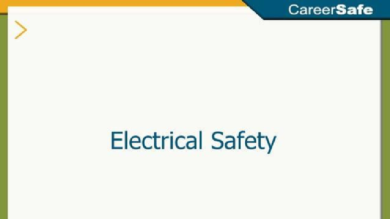 Electrical Safety Lesson: Understanding Risks and Prevention - Studocu