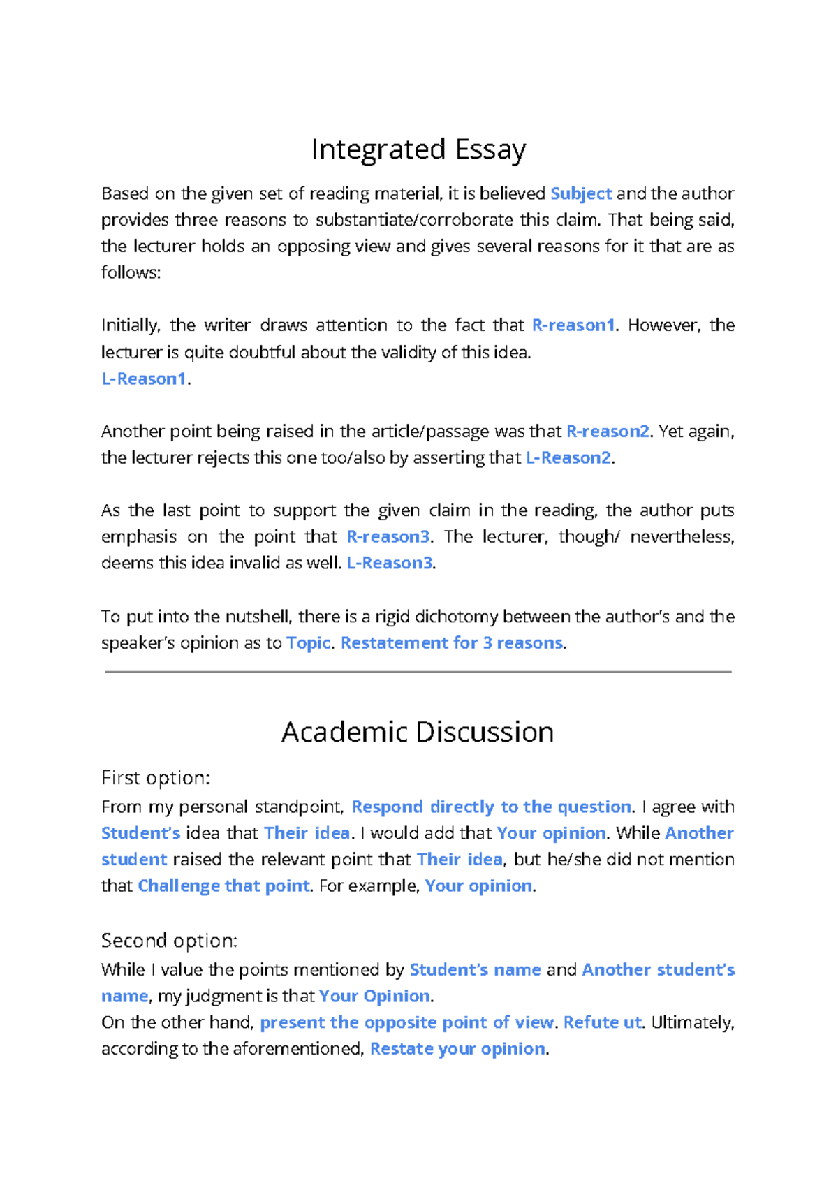 Writing Templates - fffdbfdb - Integrated Essay Based on the given set ...