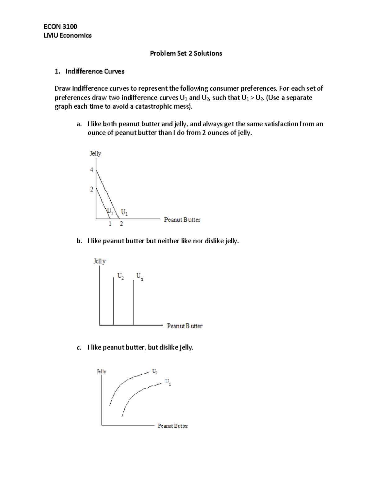 LMU Economics Problem Set 2 Solutions: Indifference Curves & MRS ...