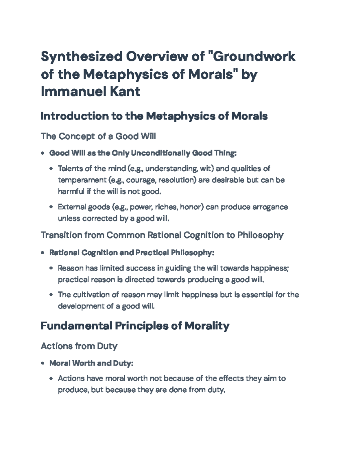 Kant's "Groundwork of the Metaphysics of Morals": A Comprehensive ...
