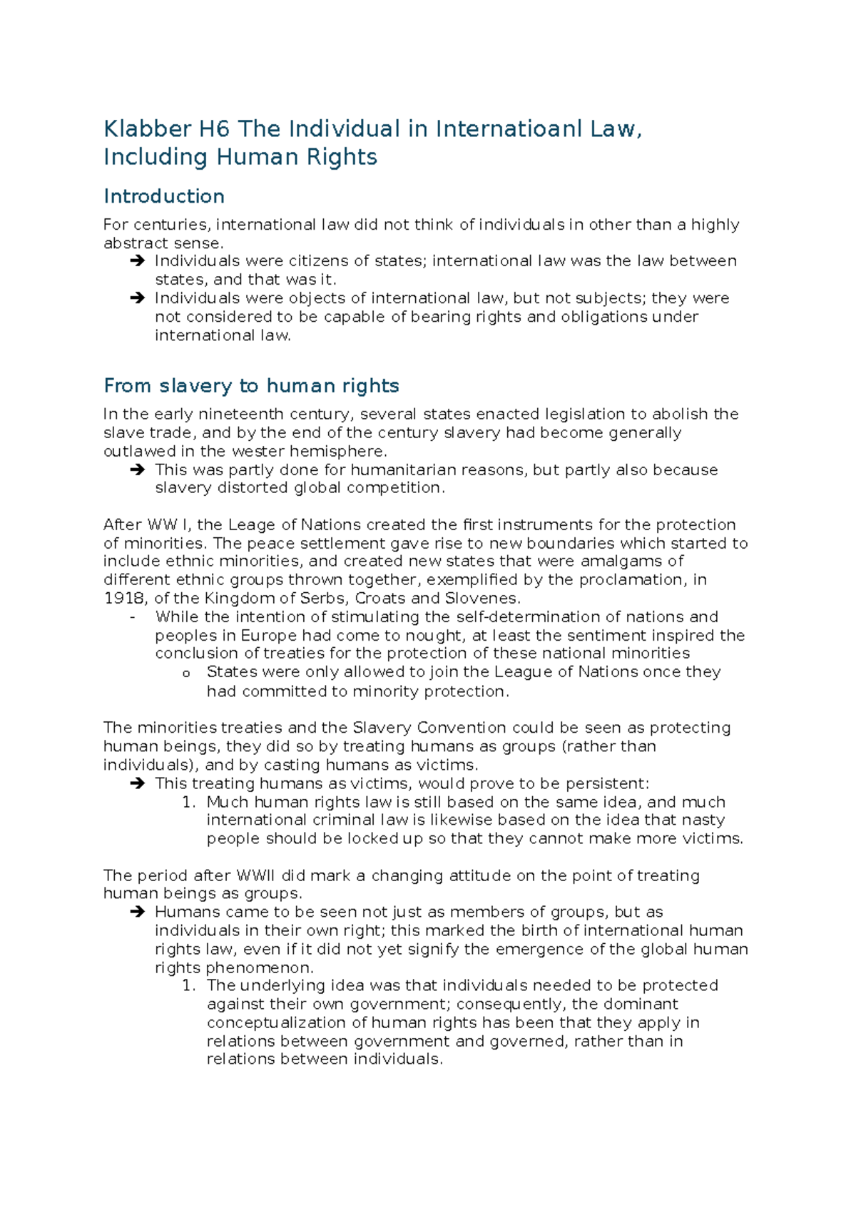 PIL 6: The Individual in International Law & Human Rights Overview ...