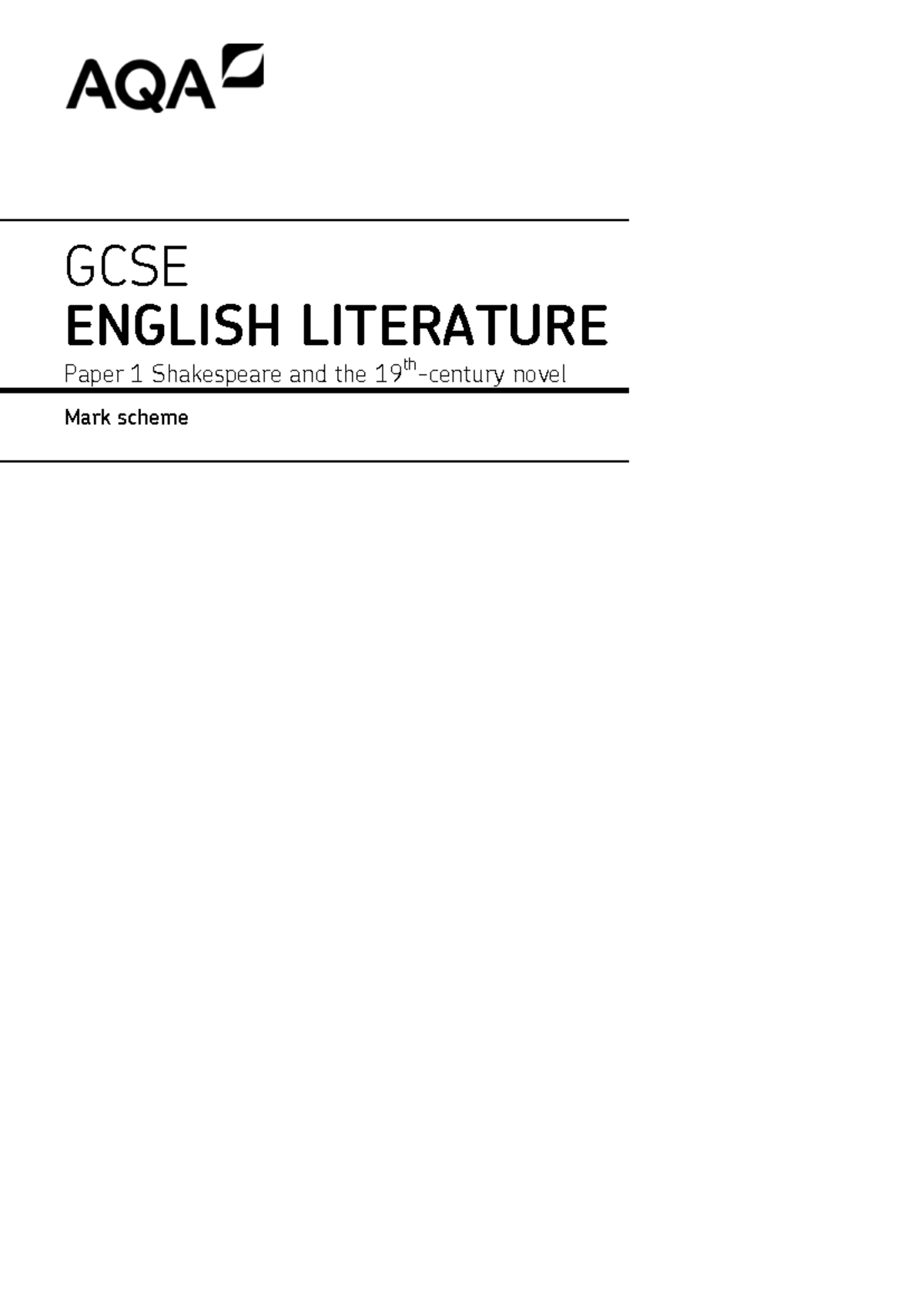 Macbeth Mark Scheme - GCSE English Literature Paper 1 (8702/1) - Studocu