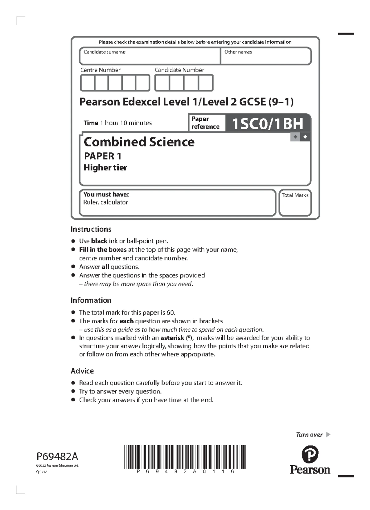 AQA GCSE Combined Science Trilogy Biology Higher Paper 1 Mark Scheme - June 2022 - Studocu