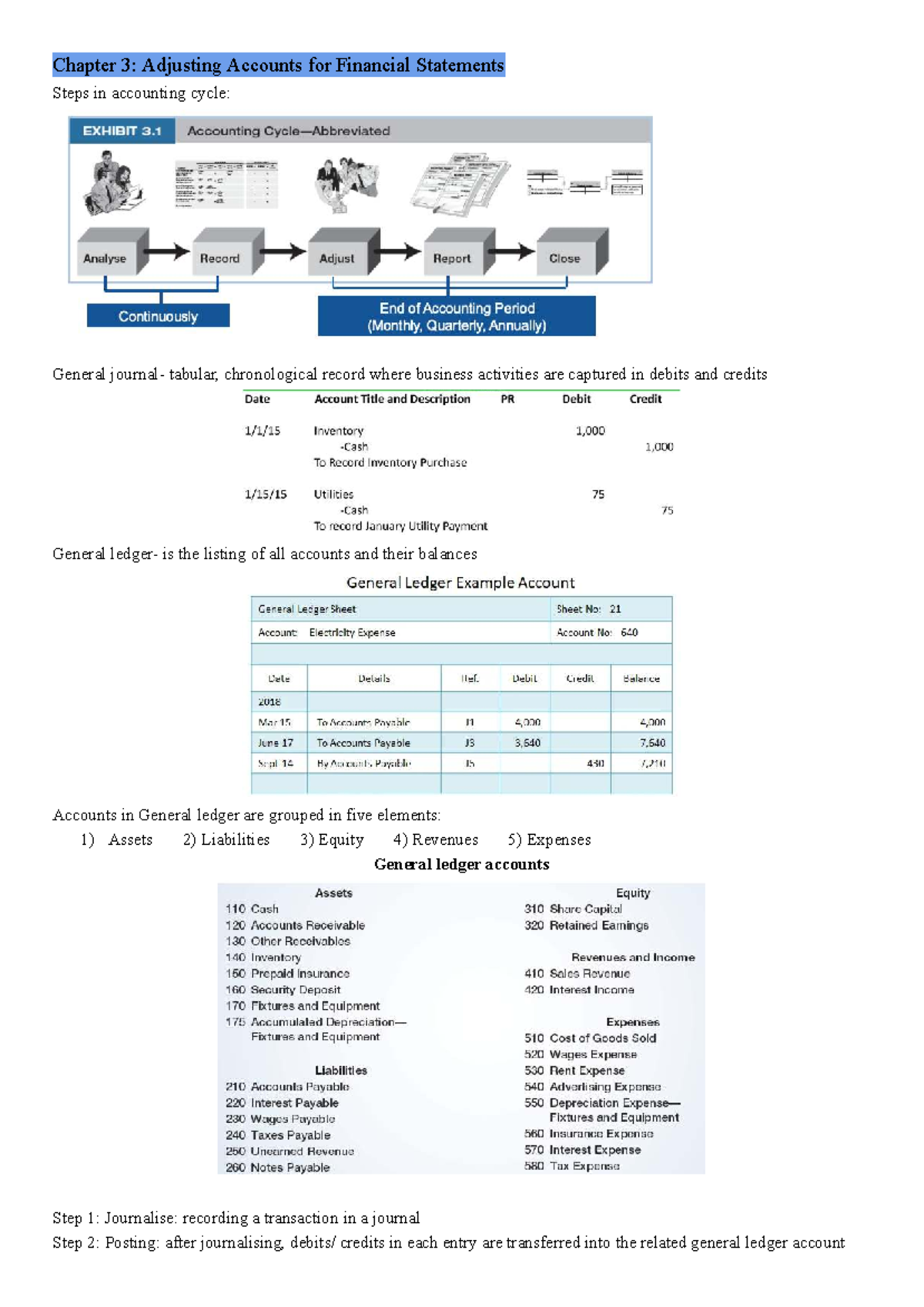 Ch3: Adjusting Accounts for Financial Reporting in Accounting - Studocu