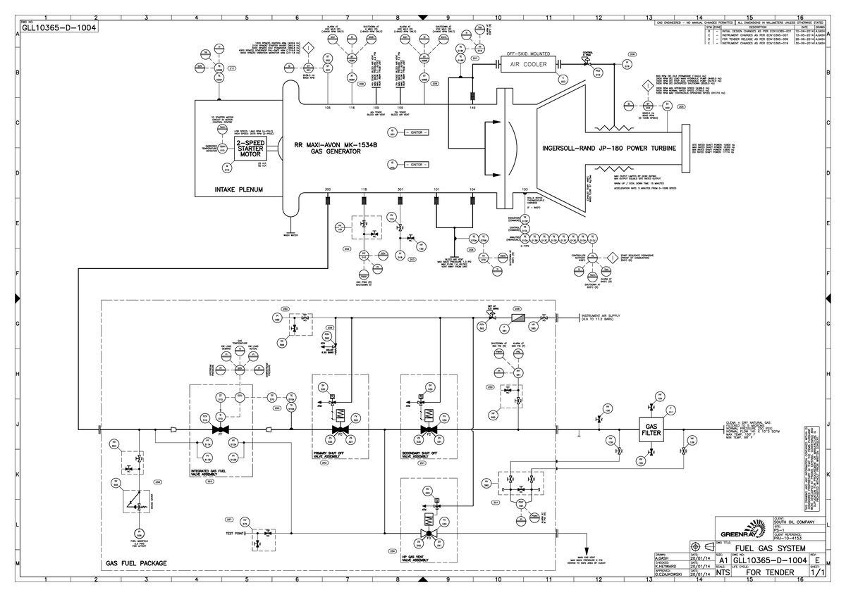 CAD Drawing for Fuel Gas System - Tender Release (DWG NO: 254 ...