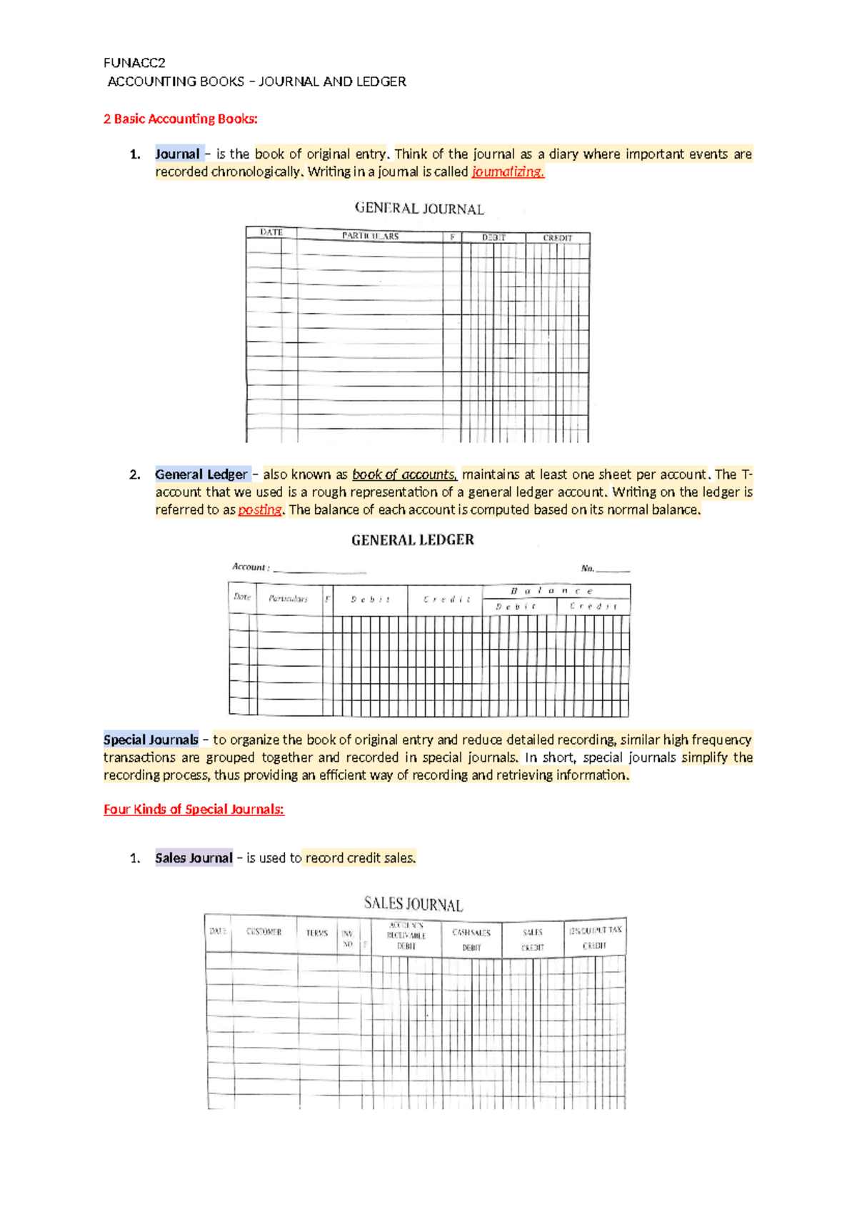 FUNACC 2 Module 8 - Overview of Journals and Ledgers - Studocu