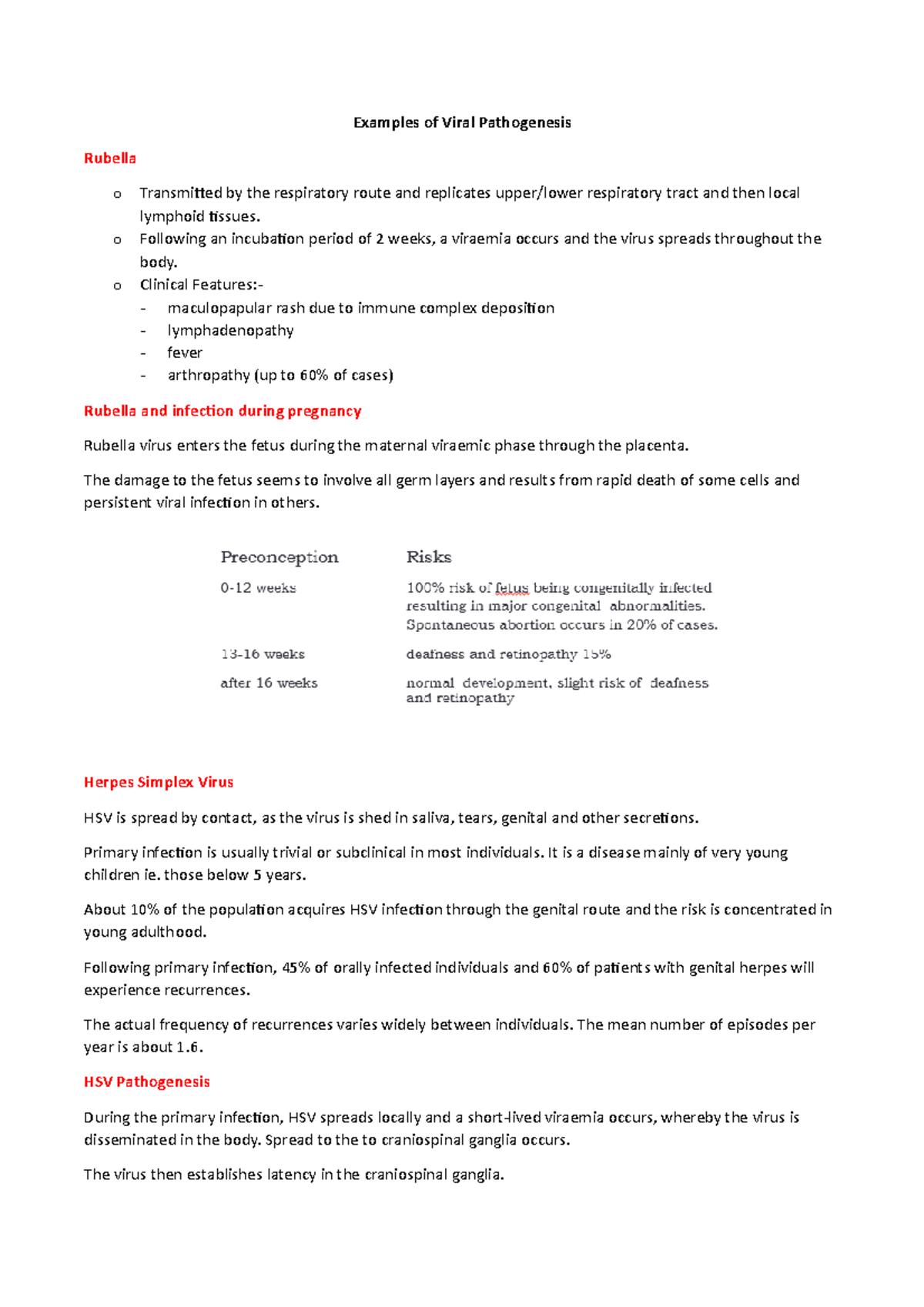 Examples of Viral Pathogenesis - Examples of Viral Pathogenesis Rubella ...