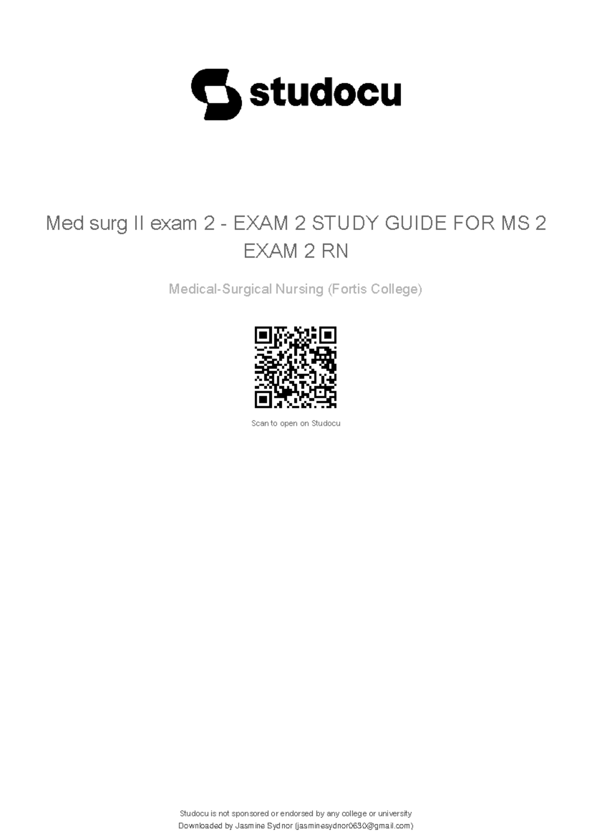 Med Surg II Exam 2 Study Guide for MS 2 - RN Review - Studocu