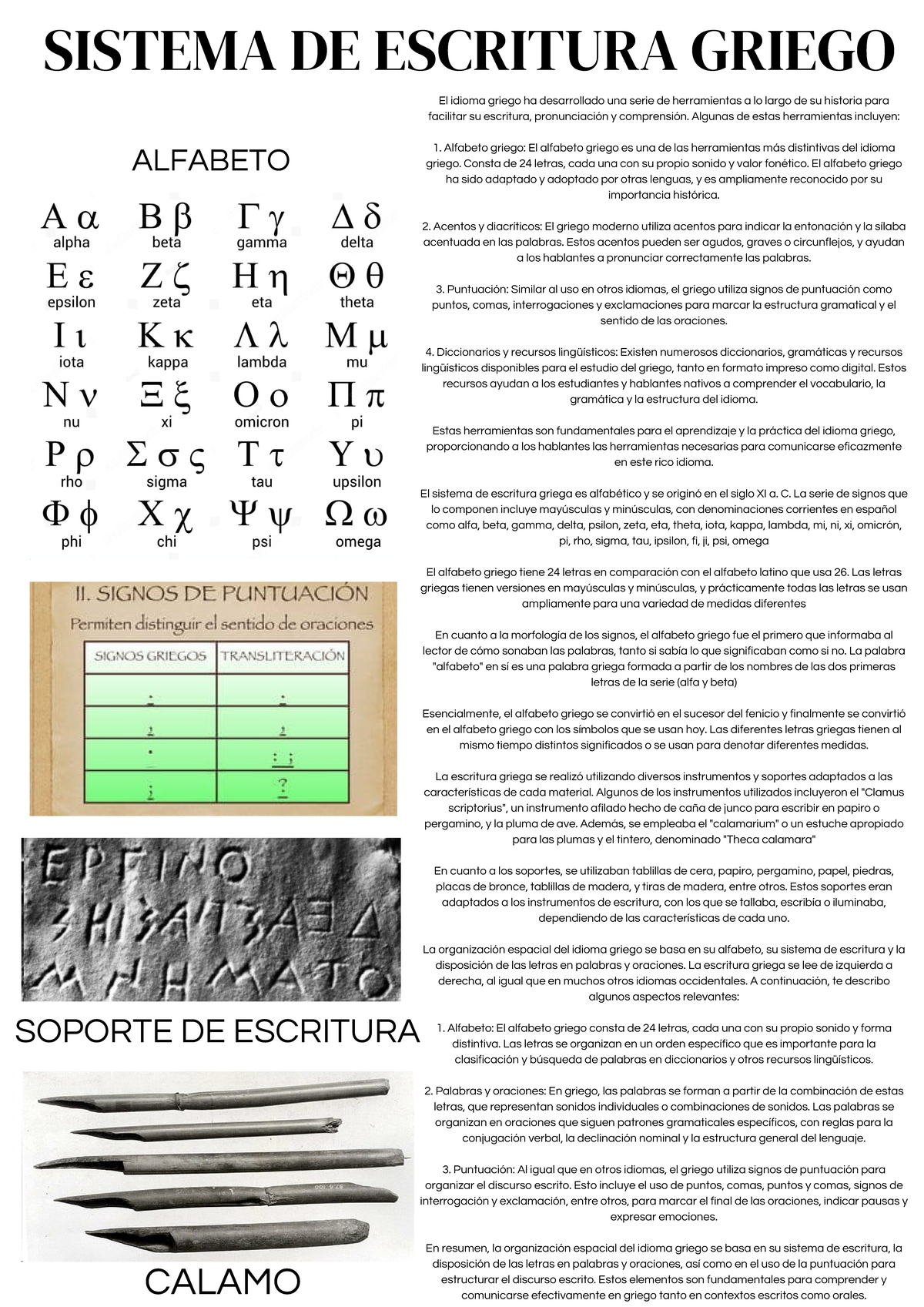 Sistema DE Escritura Griego - SISTEMA DE ESCRITURA GRIEGO El idioma ...