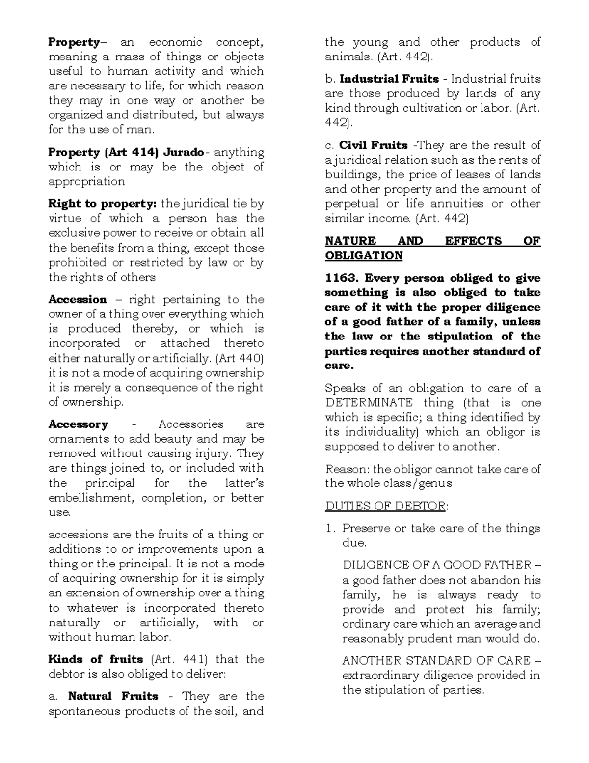 Property Law Overview - Key Concepts and Obligations in Chapter 2 - Studocu