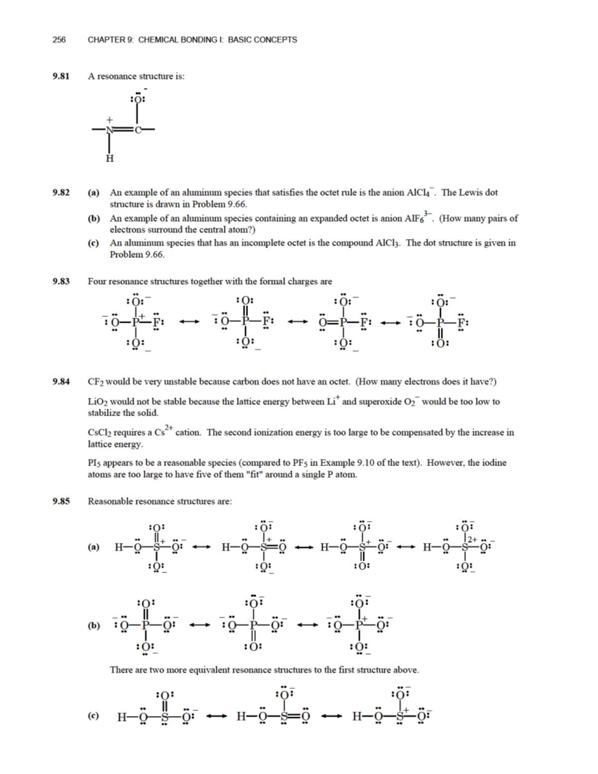 256 CHEM 10th Ed. Ch. 9: Chemical Bonding Concepts & Resonance - Studocu