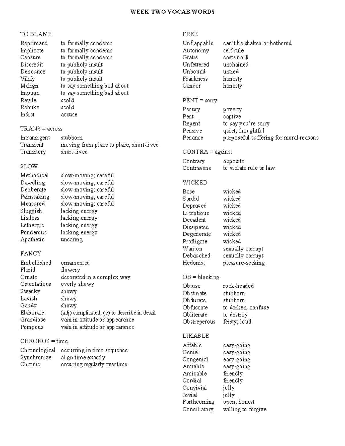 Final Exam Study Guide for Course XYZ: Vocabulary Words and Definitions - Studocu