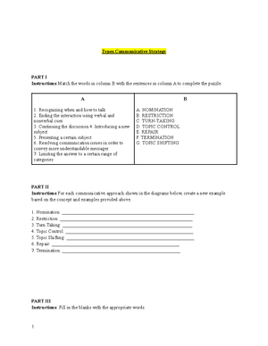 Restriction Communicative Strategy 1 - Restriction Restriction ...