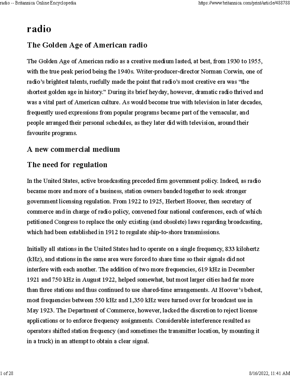 A Comprehensive Overview of Radio's Golden Age: Genres & Trends - Studocu