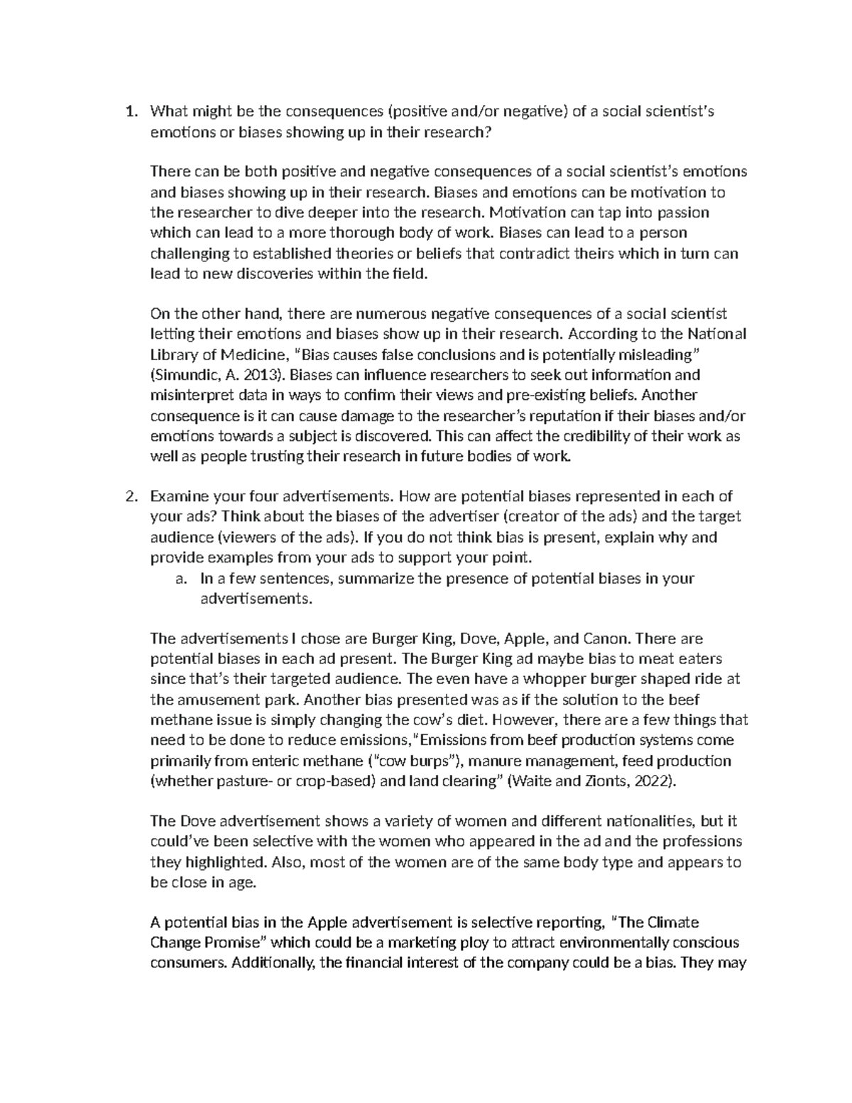 2-1 Discussion Objectivity and Bias in the Social Sciences - What might ...
