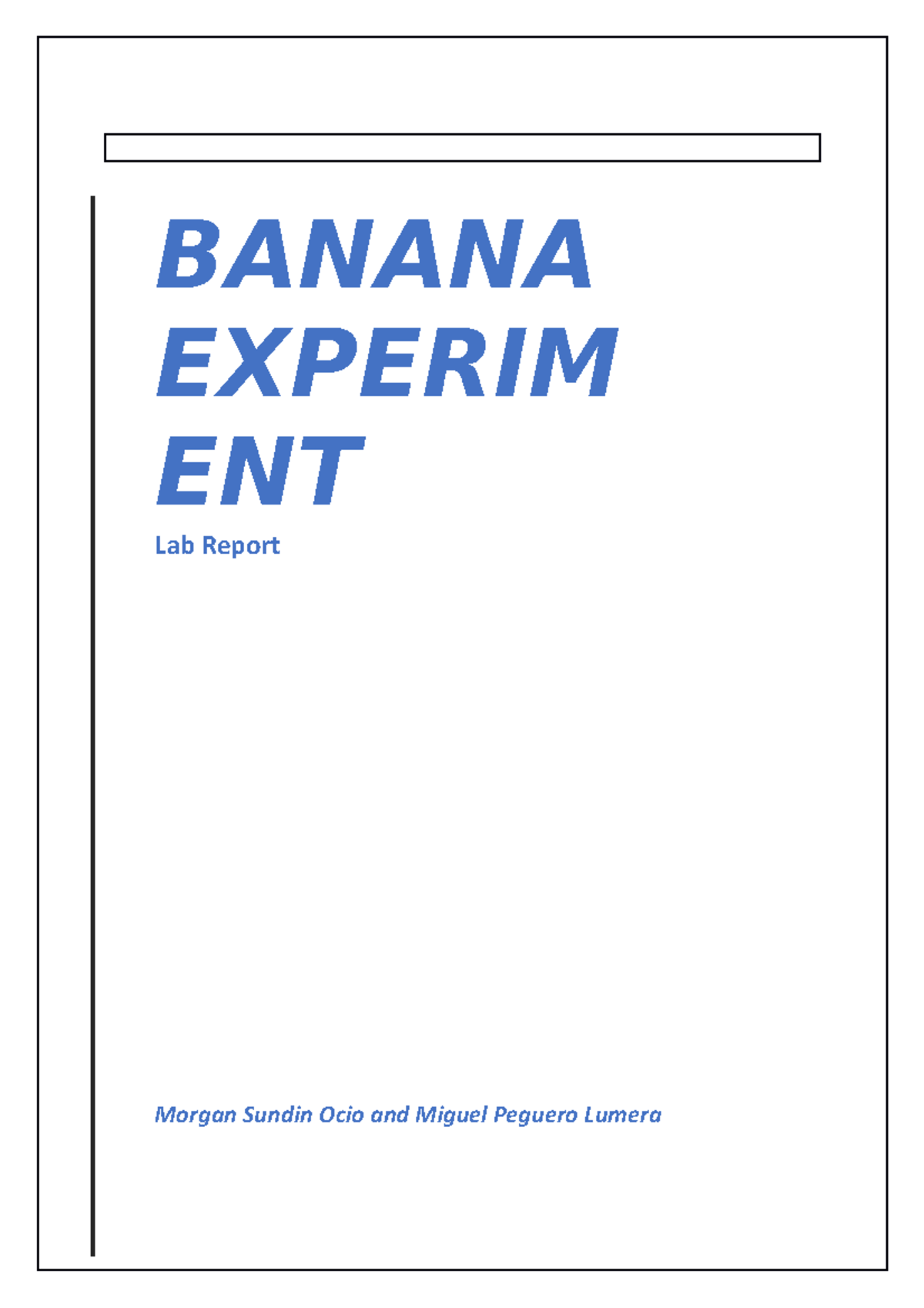 LAB Report: DNA Extraction from Banana Cells - Experiment Overview ...