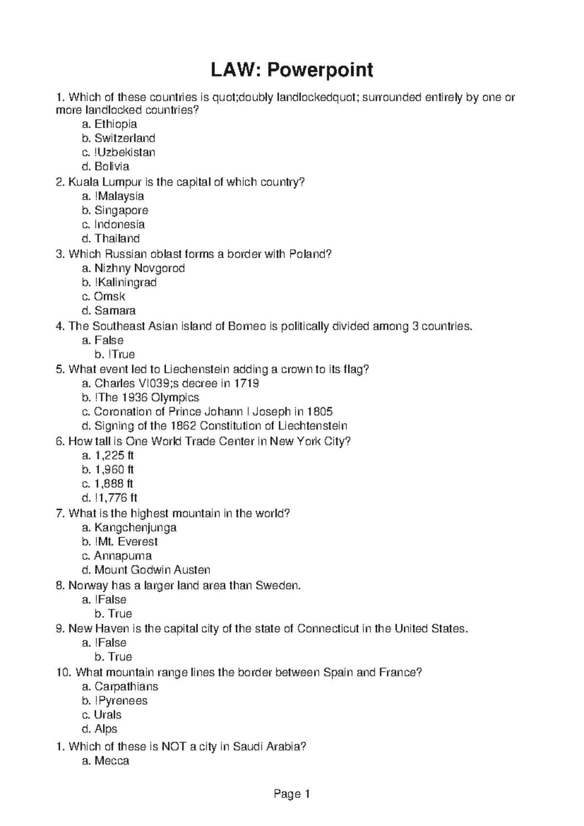 LAW188 Infomation 2 - Hxjx - Page 1 LAW: Powerpoint Which of these ...