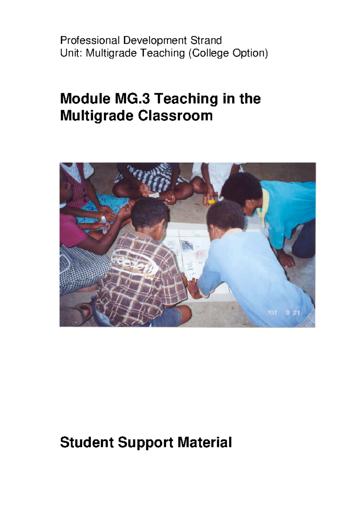 MG Teaching in the Multigrade Classroom: Student Support Material ...