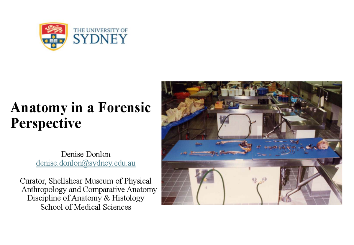 Anatomy in a Forensic Perspective - Lecture Notes - Studocu