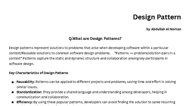 Design Patterns Overview: Key Concepts and Factory Method (CS101) - Studocu