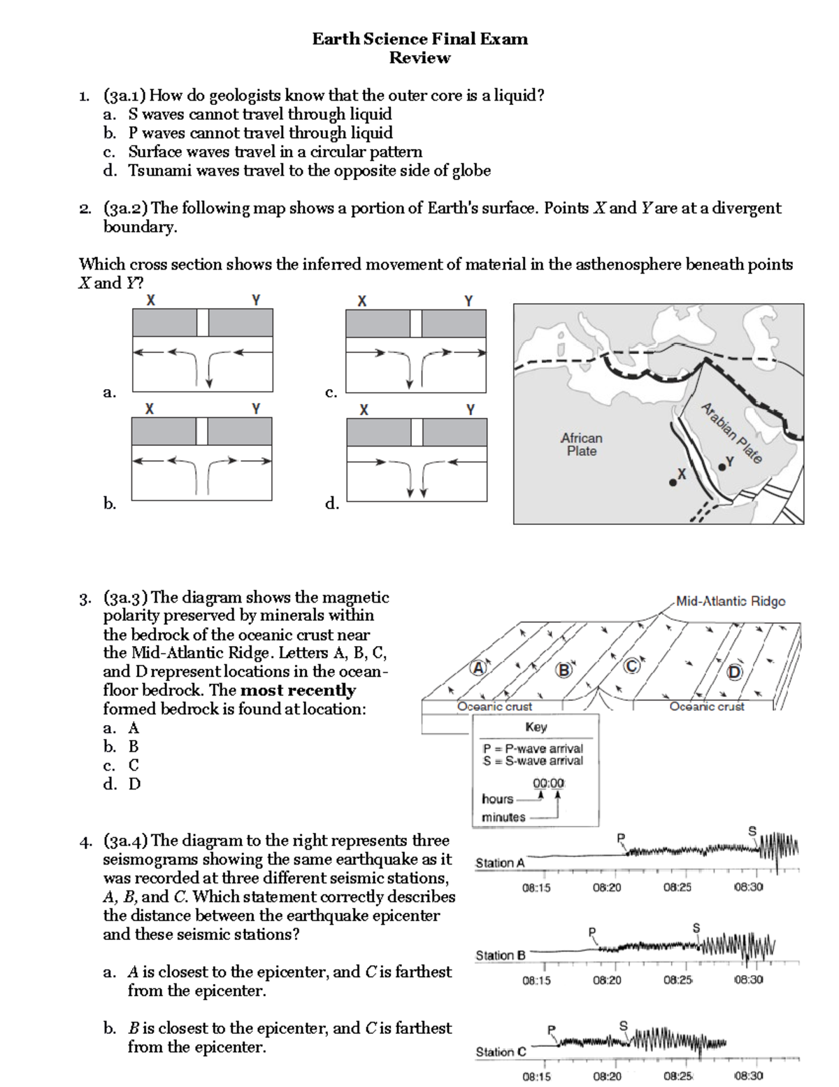 Earth Science Final Exam Review 2 - Earth Science Final Exam Review (3a ...