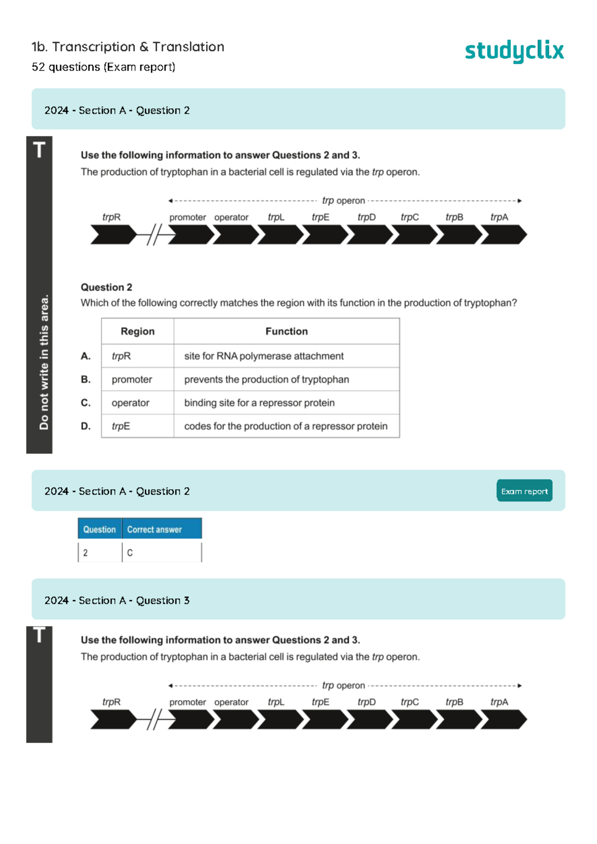 1b. Transcription & Translation Questions with exam-report - 1b ...
