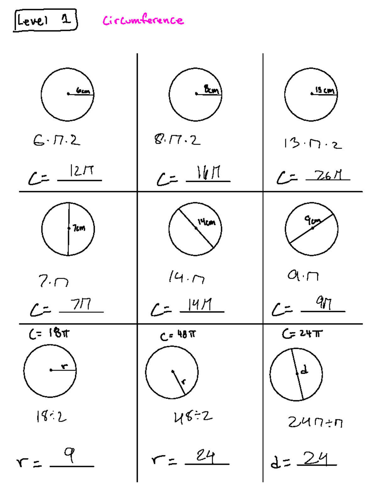 11.1 Practice on Circumference, Arc Length, and Radians to Degrees ...