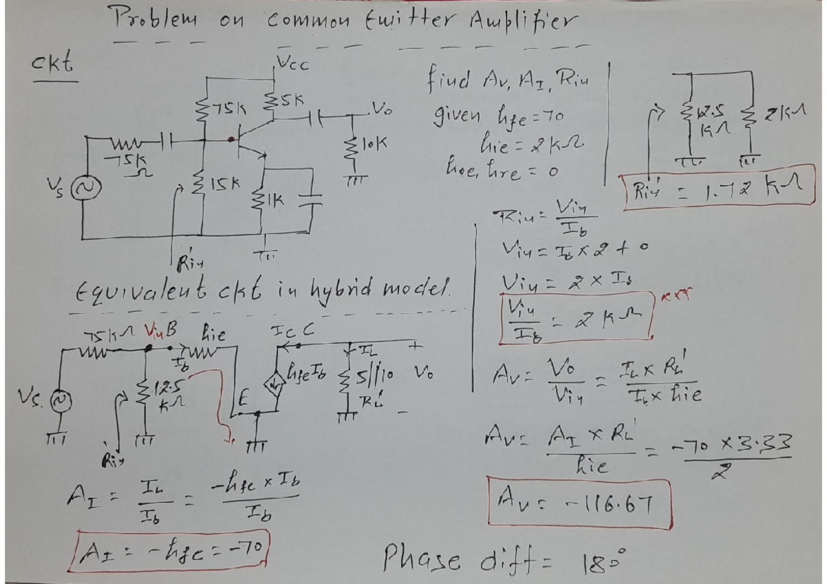 9. Solved Problems on BJT Amplifier AC Analysis - Studocu
