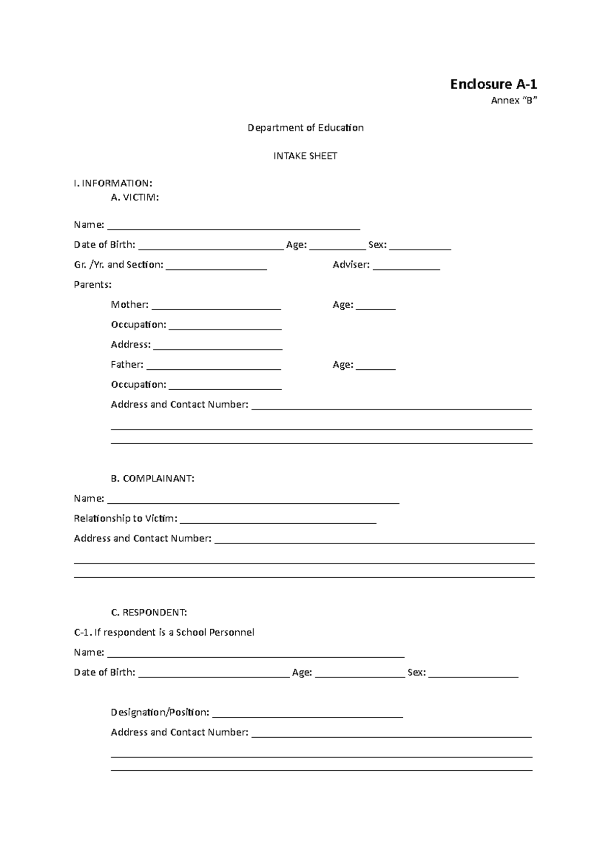 Child Protection Forms for Reporting Abuse and Assessment Tools - Studocu
