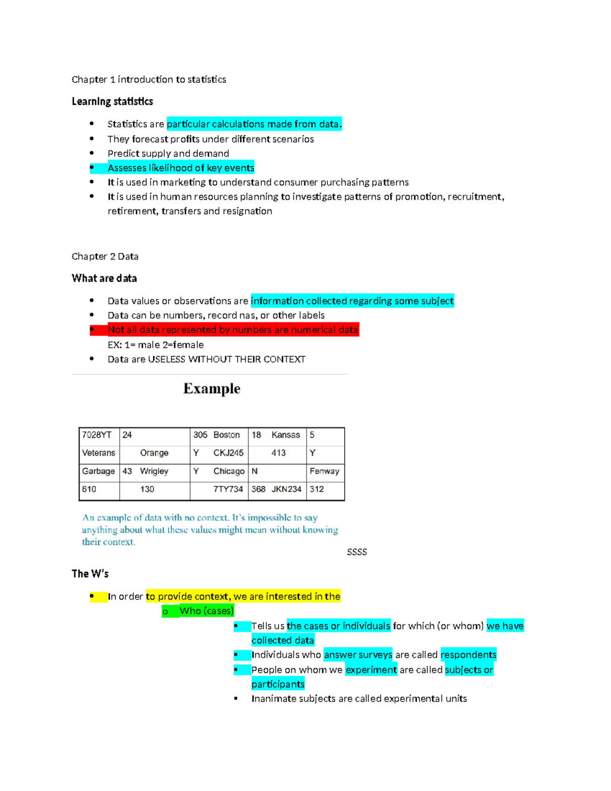Chapter 1 Introduction To Statistics Chapter 1 Introduction To
