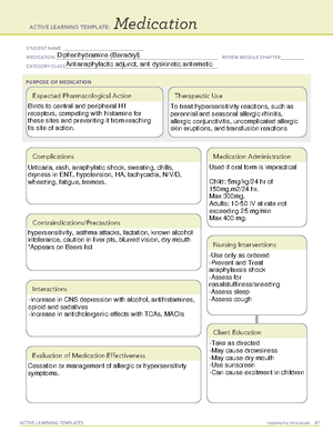 High Alert Medications - Classes/Categories of Medications adrenergic ...