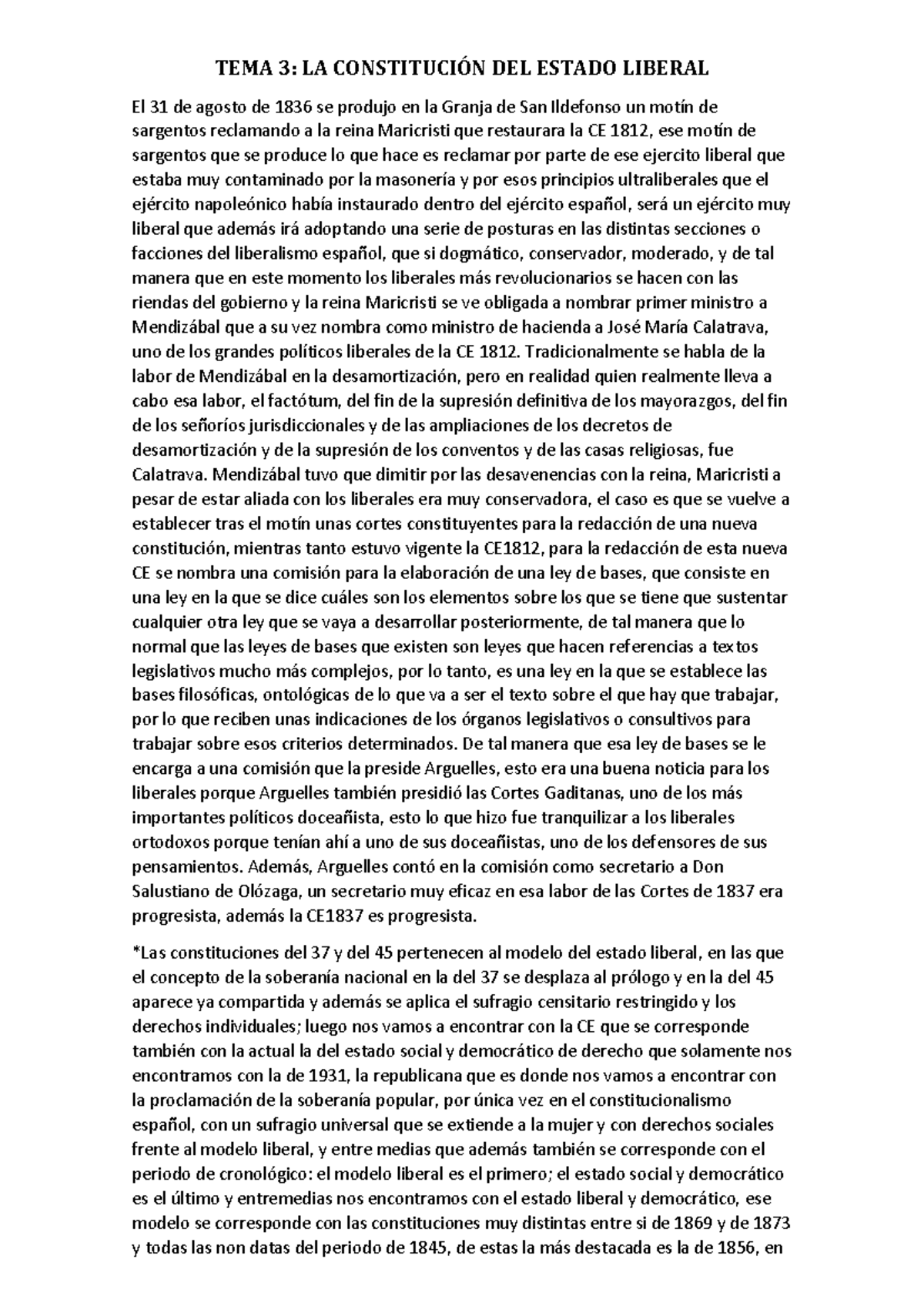 Tema 3 (bloque 1) : LA CONSTITUCIÓN DEL ESTADO LIBERAL - TEMA 3: LA ...