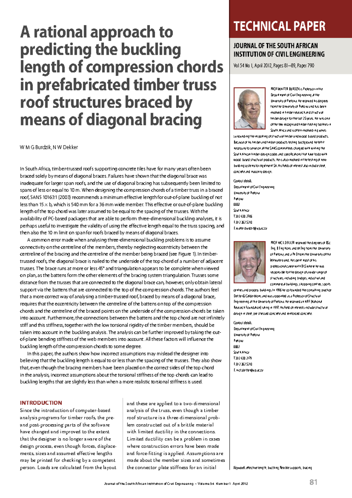 A Rational Approach to Buckling Length of Compression Chords in Timber ...