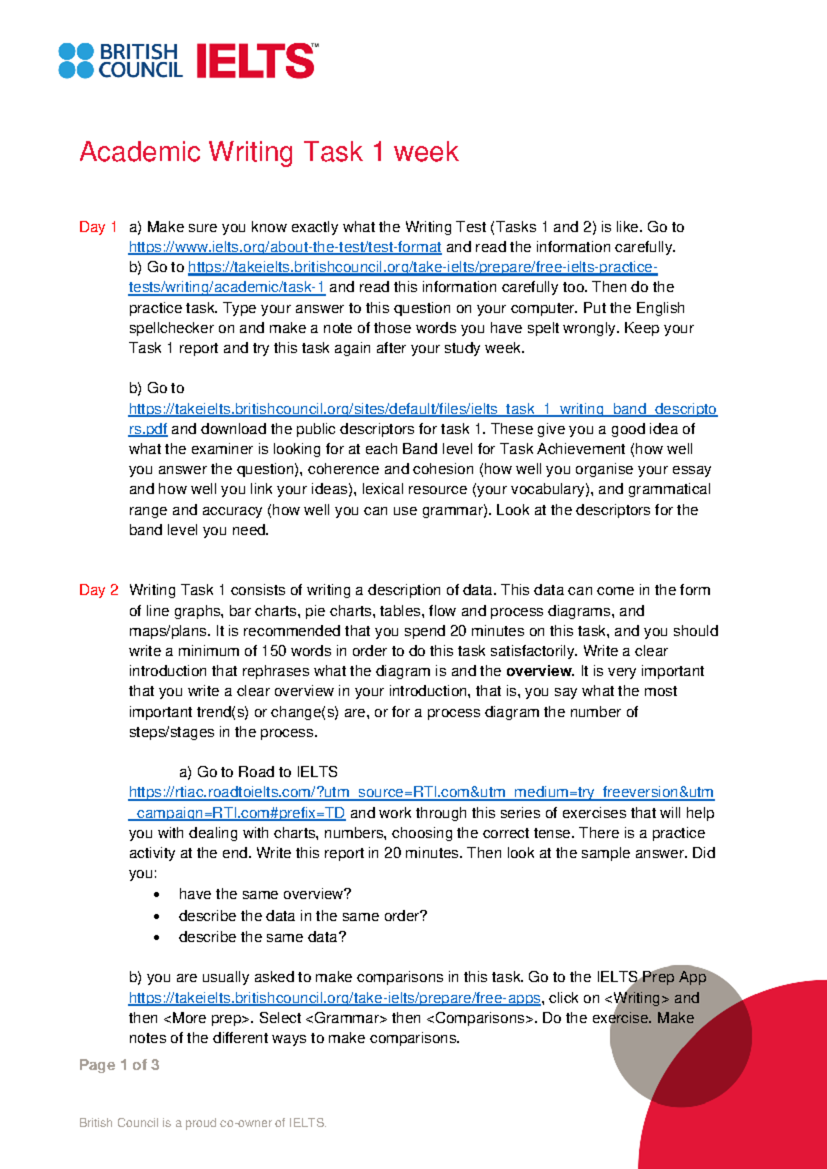 3-writing task 1 week - Writing - Page 1 of 3 British Council is a ...