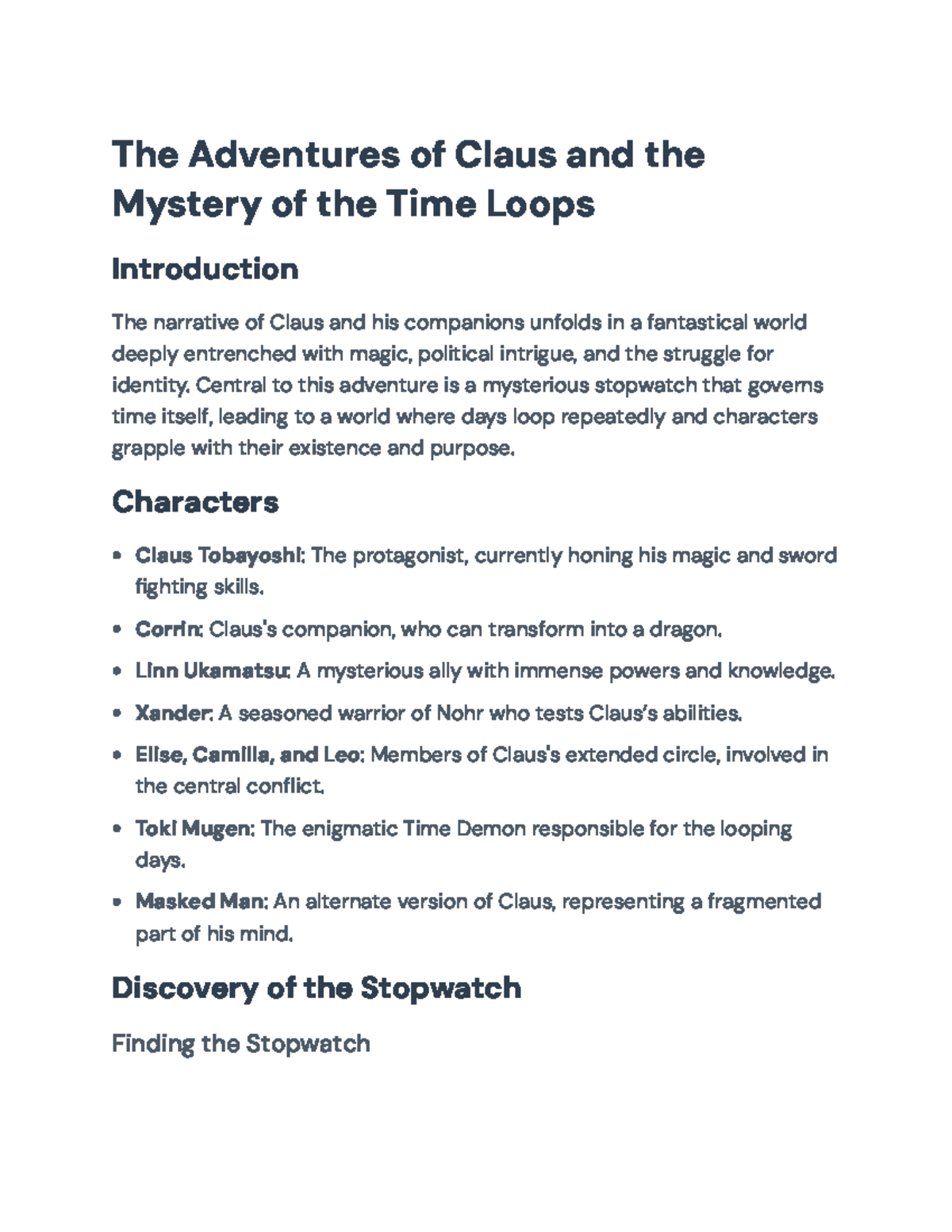 Claus's Journey: The Adventures of Time Loops in Fantasy World - The Adventures of Claus and the ...