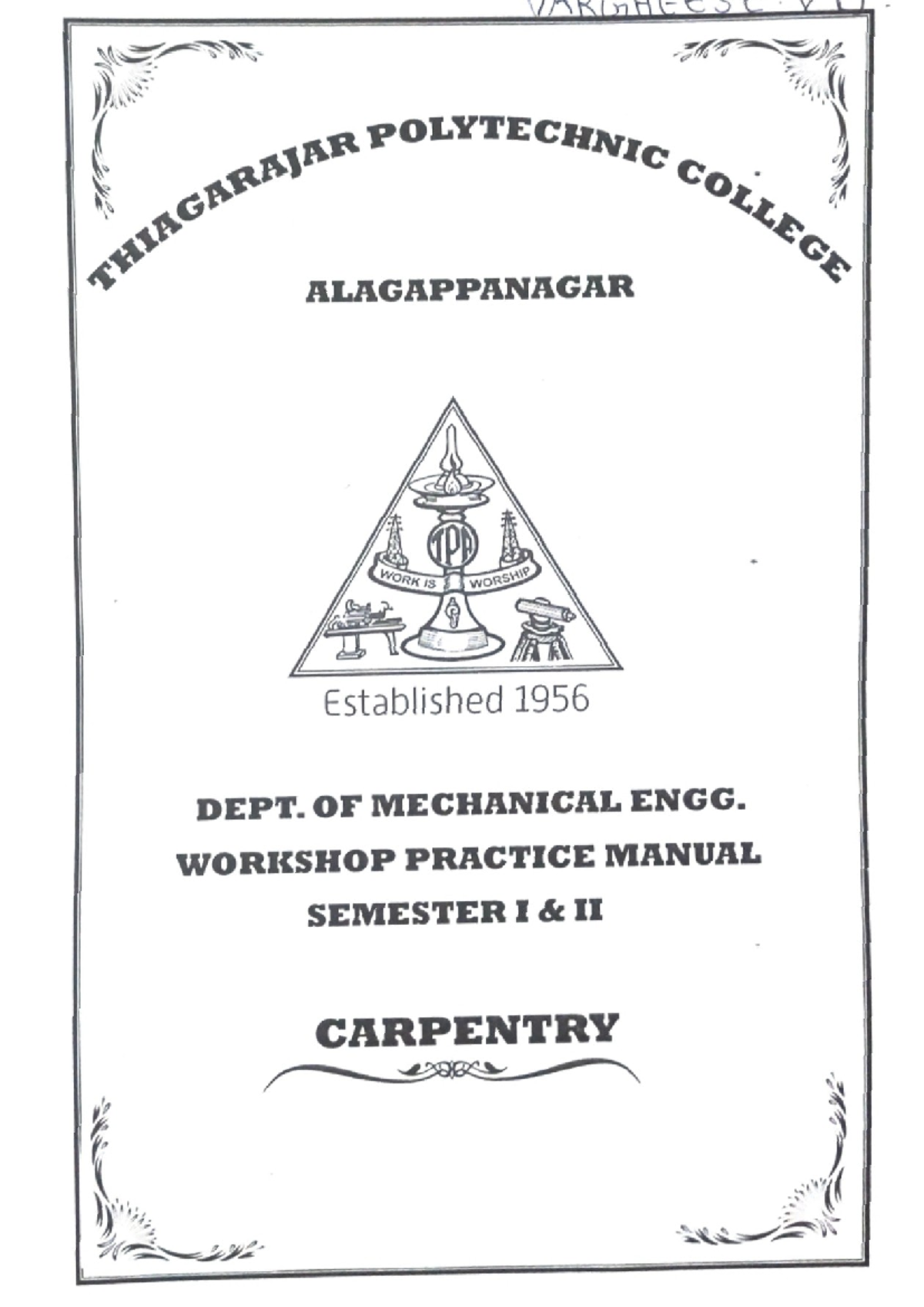 Carpentry Tools & Experiments - EEE Mechanical Engineering - Studocu
