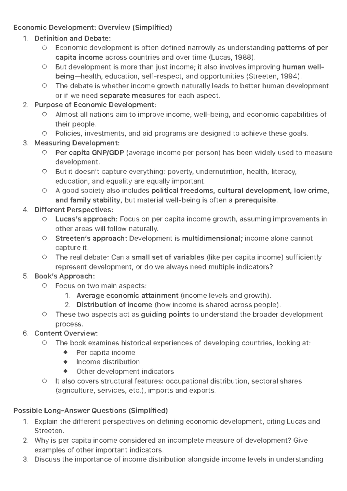 Economic Development (ECO 101): Overview and Key Insights - Studocu