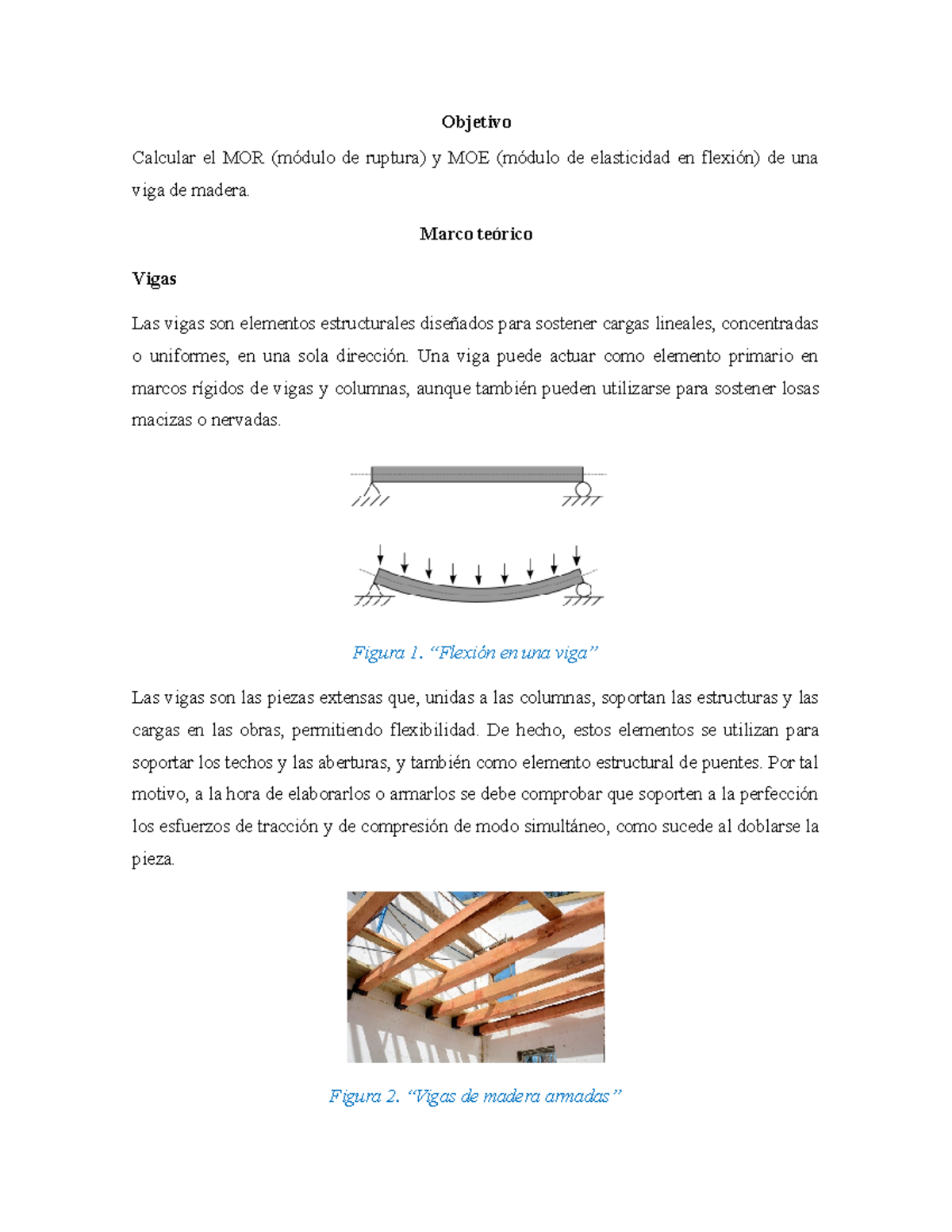 Práctica 3: Cálculo de MOR y MOE de Viga de Madera en Mecánica - Studocu